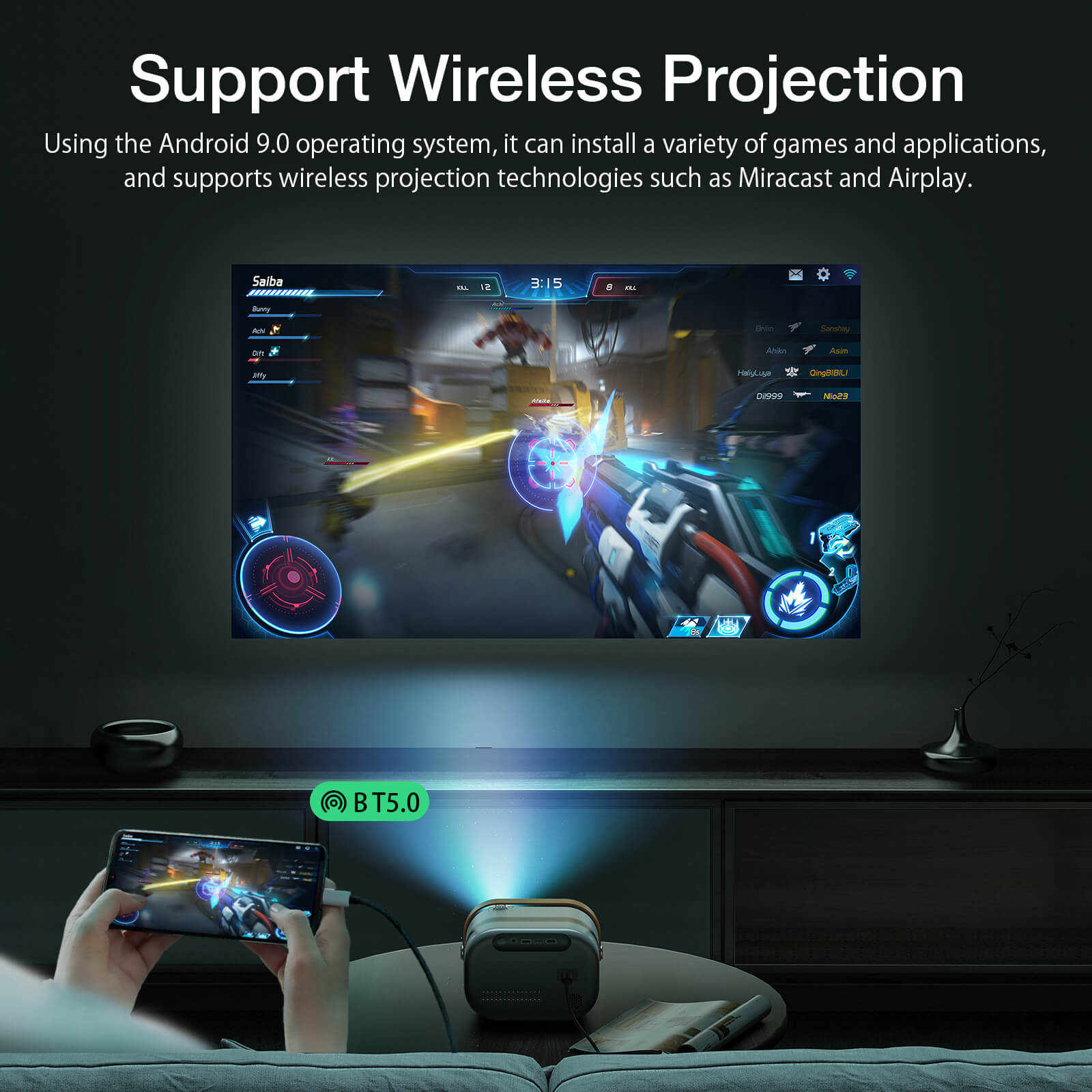 V2 Portable Projector, 1080P Home Theater - Blitzmax – BlitzMax